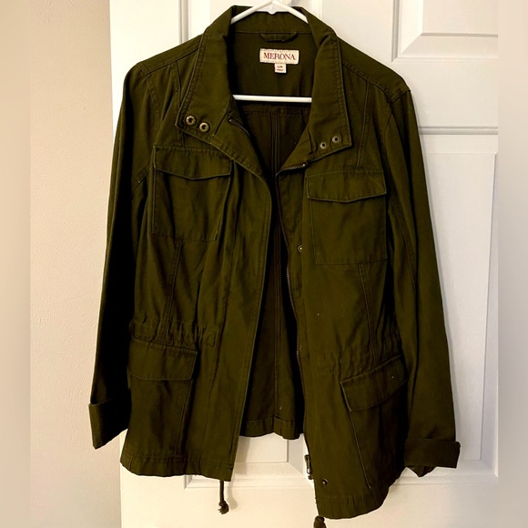 Merona | Jackets & Coats | Merona Olive Green Utility Jacket | Poshmark